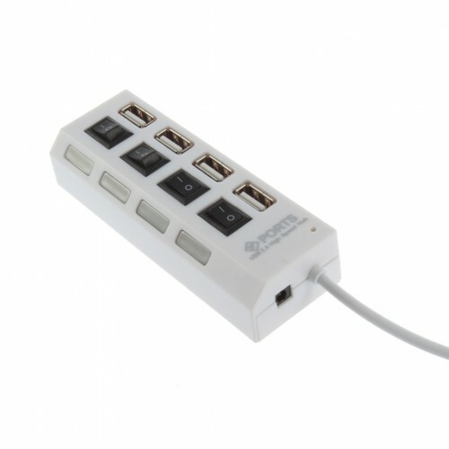 Slim 4-Port USB 2.0 Hub with Individual Power Switches and LEDs - Plug ...
