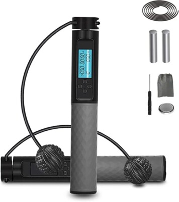 Digital Skipping Fitness Jump Rope with Weighted Handles - | eBay