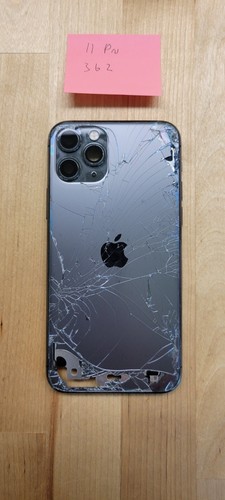 CRACKED iPhone 11 Pro Back Glass Cover Housing Replacement Original OEM ...
