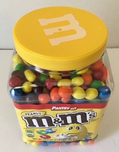 M&M Peanut CHOCOLATE Candy Pantry Size Jar 62 oz ~GUARANTEED FRESH ...