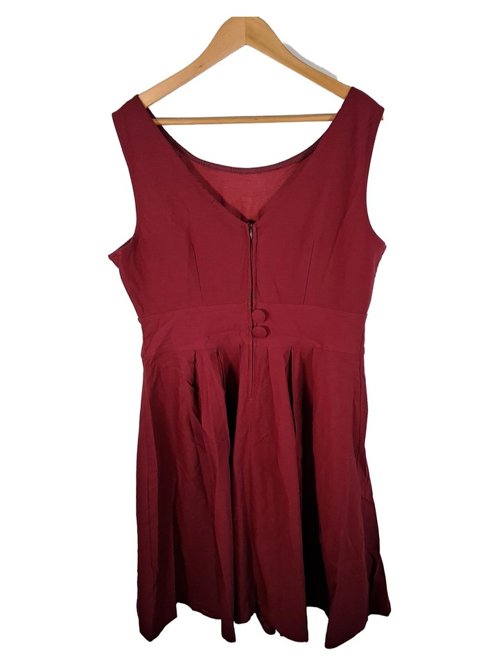 Miusol Abito Cocktail Donna Rosso Senza Maniche (IT 48, EU 44, INT XXL ...