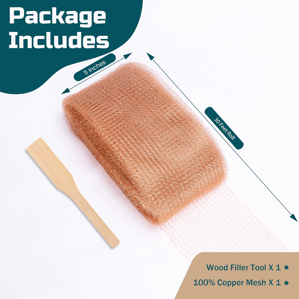 Copper Mesh Rodent Control 5In X 30Ft Rustproof Pure Copper Mesh Roll 711182001326 | eBay UK