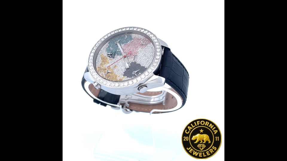 Jacob & Co Five Time Zone Stainless Steel Diamond World Map JCM47YBBZ ...