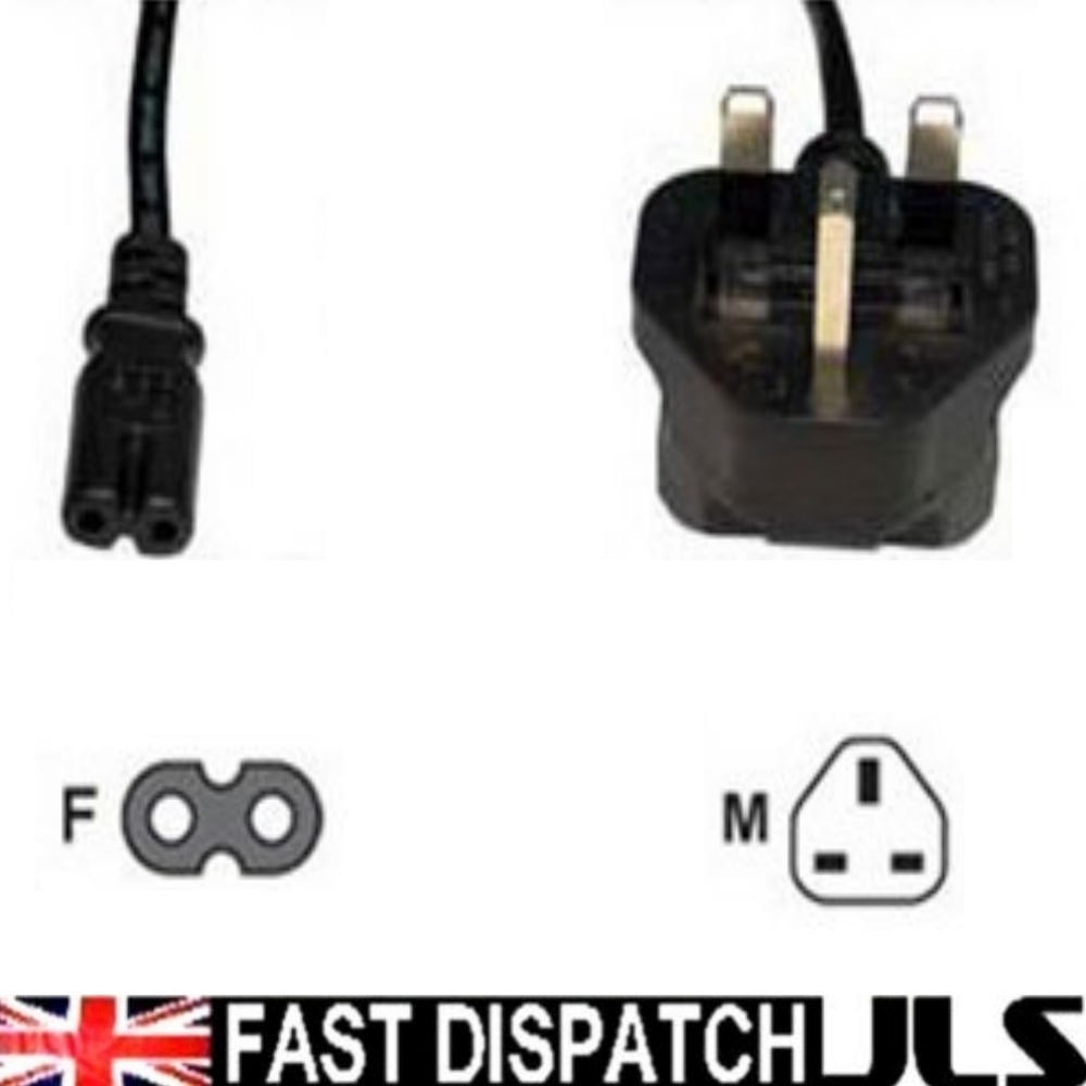 10 x FIGURE 8 POWER LEAD C7 1M 2 PIN MAINS CABLE PLUG AC FIG8 FIG 8 1 ...