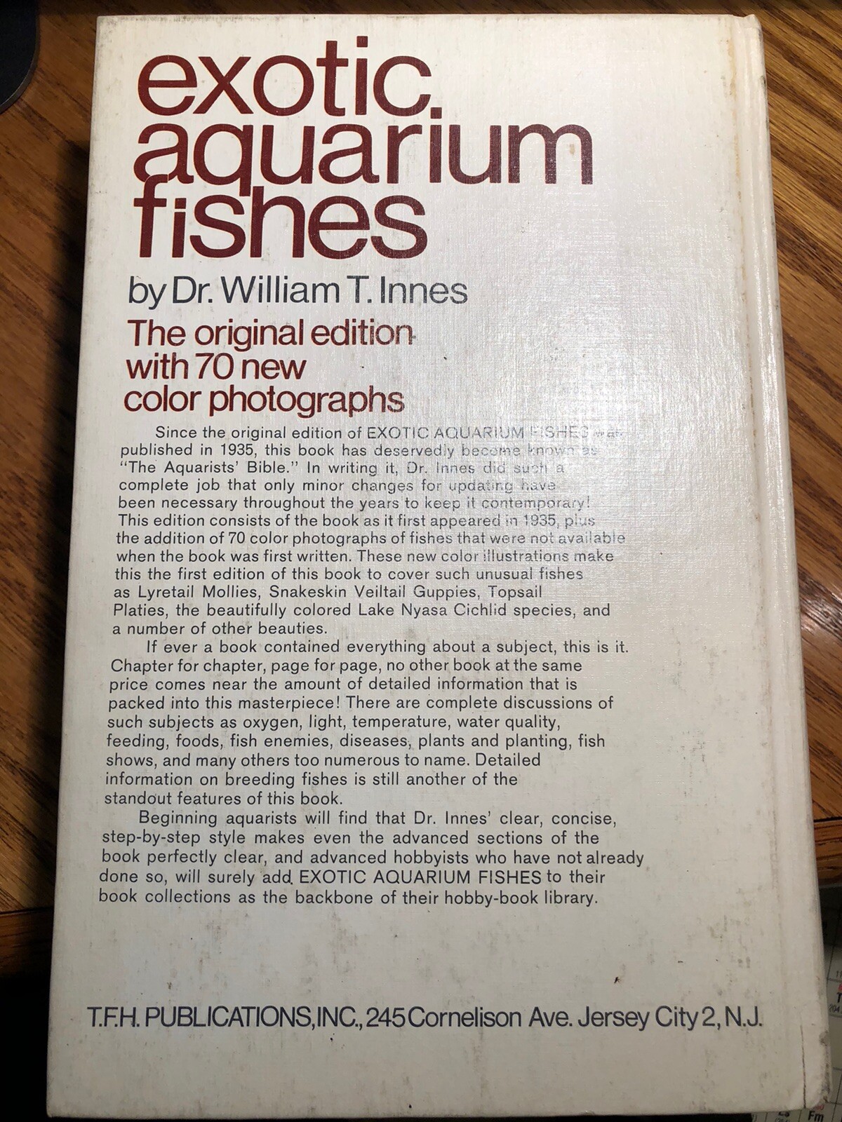 Exotic Aquarium Fishes by Dr. William T. Innes TFH publishing 1966 | eBay