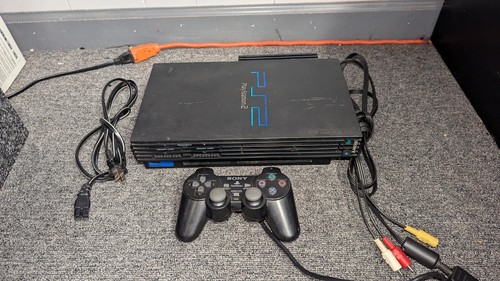 Sony PlayStation 2 PS2 Black SCPH-50001/N Console W/ Controller & Wires ...