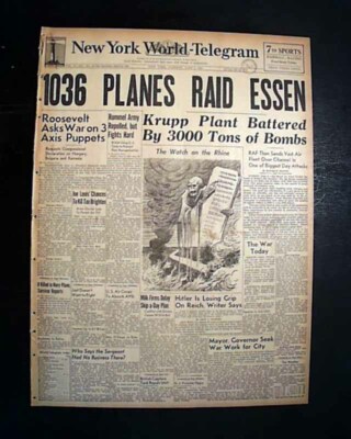 BOMBING OF ESSEN Thousand Bomber Raids w/ Krupp Factories 1942 WWII ...