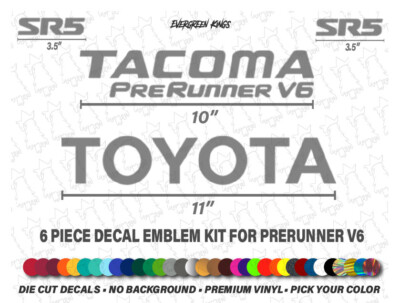 SR5 PRERUNNER V6 Tailgate DECAL KIT for TOYOTA TACOMA Sticker Graphic ...