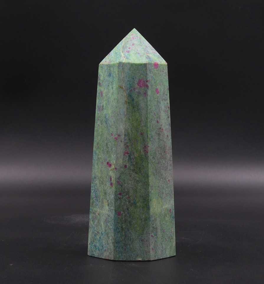 140MM Pink Ruby In Fuchsite Tower Crystal Healing Gemstone 8 Faceted ...