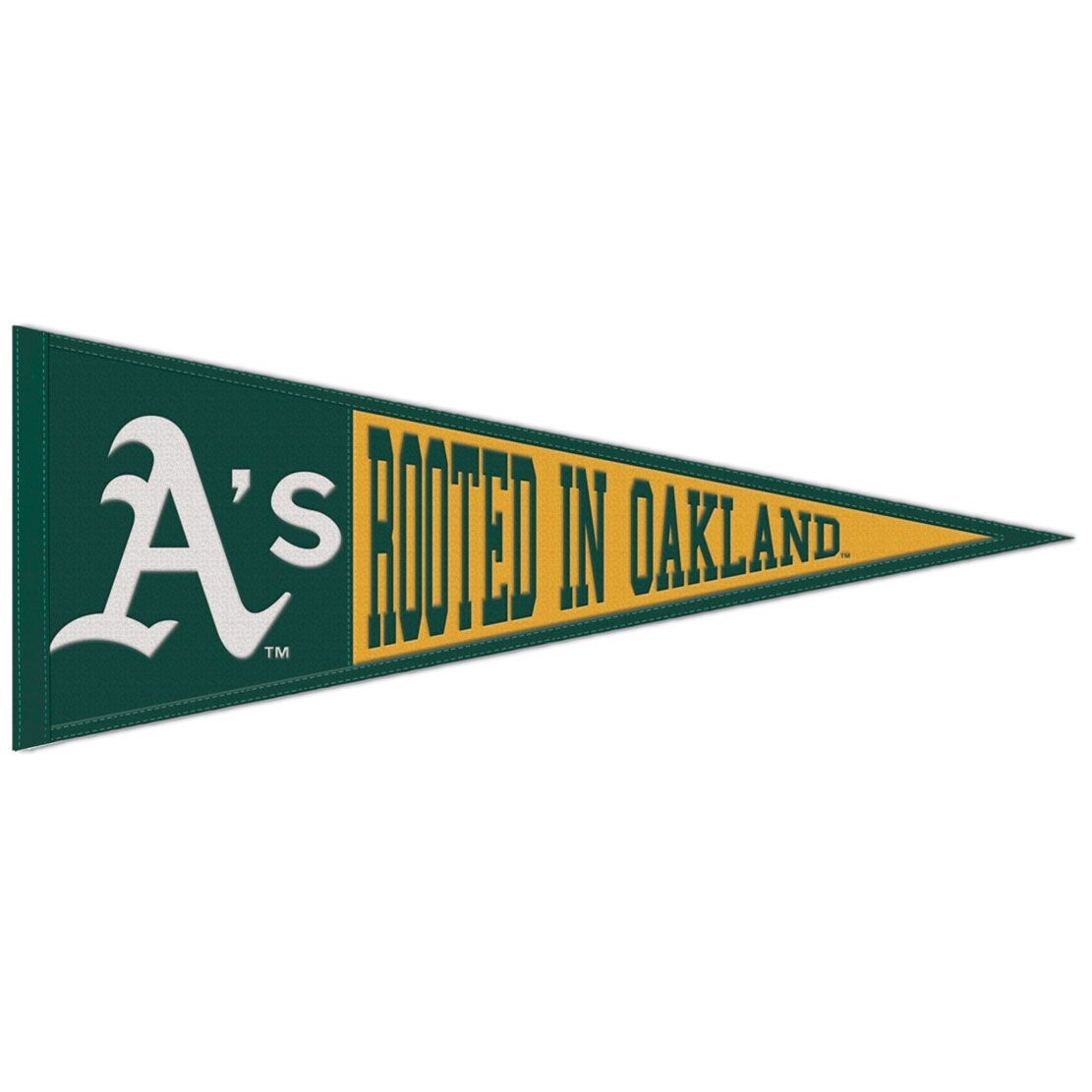 OAKLAND A'S ATHLETICS ROOTED IN OAKLAND WOOL EMBROIDERED PENNANT 13"x32 ...