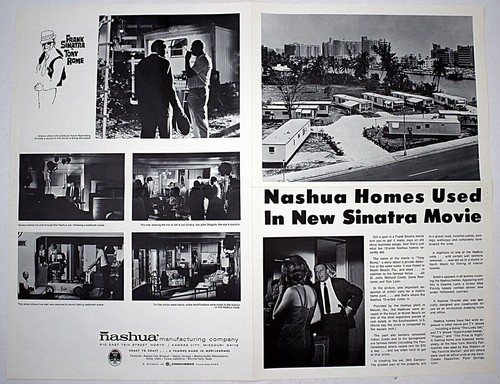 FRANK SINATRA/Tony Rome Brochure 1967 Nashua Mobile Homes Pictoral ...