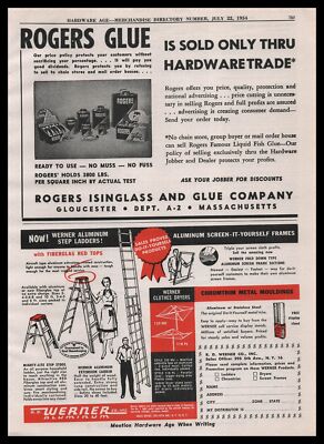 1954 Rogers Isinglass & Glue Gloucester Massachusetts Liquid Fish Glues ...