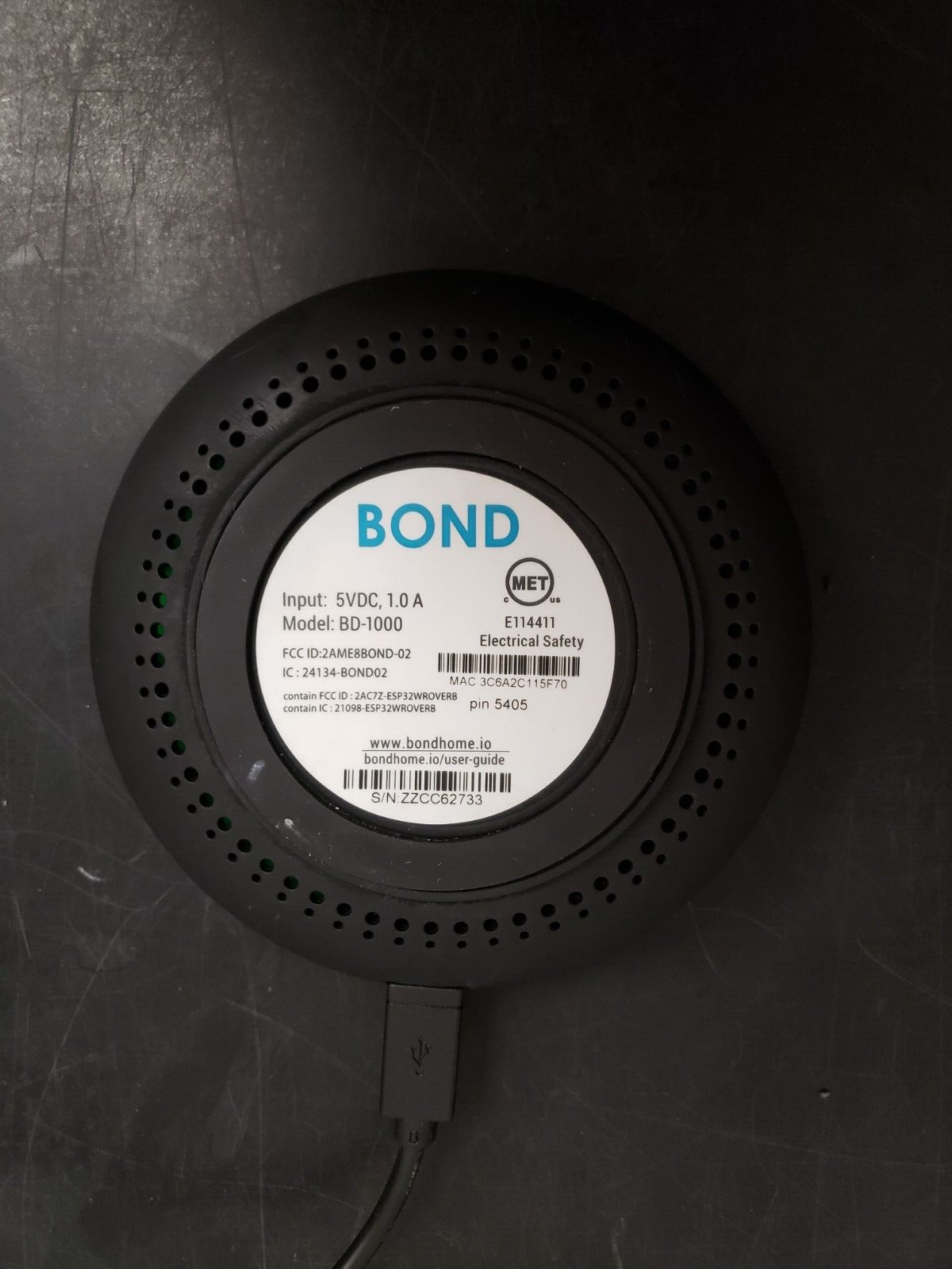 BOND BD-1000 Home Smart Automation Device w/Adapter/Charging Cable *QTY ...