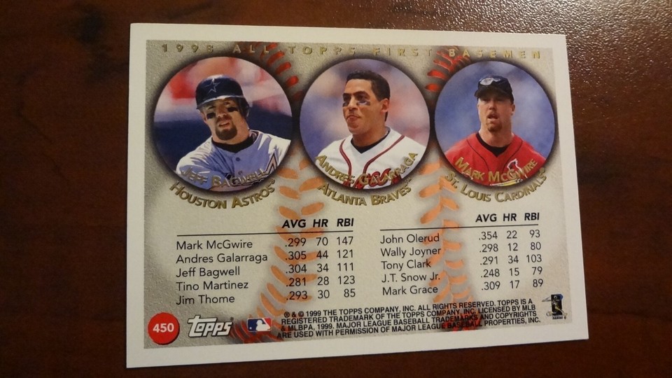 1999 TOPPS #450 1998 TOPPS ALL TOPPS FIRST BASEMEN BASEBALL CARD | eBay