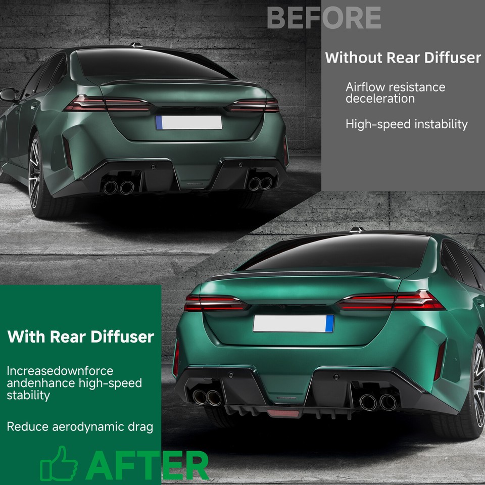 2004-2008 Acura TL For Rear Bumper Diffuser 6 Fins Splitter Lip Spoiler ...