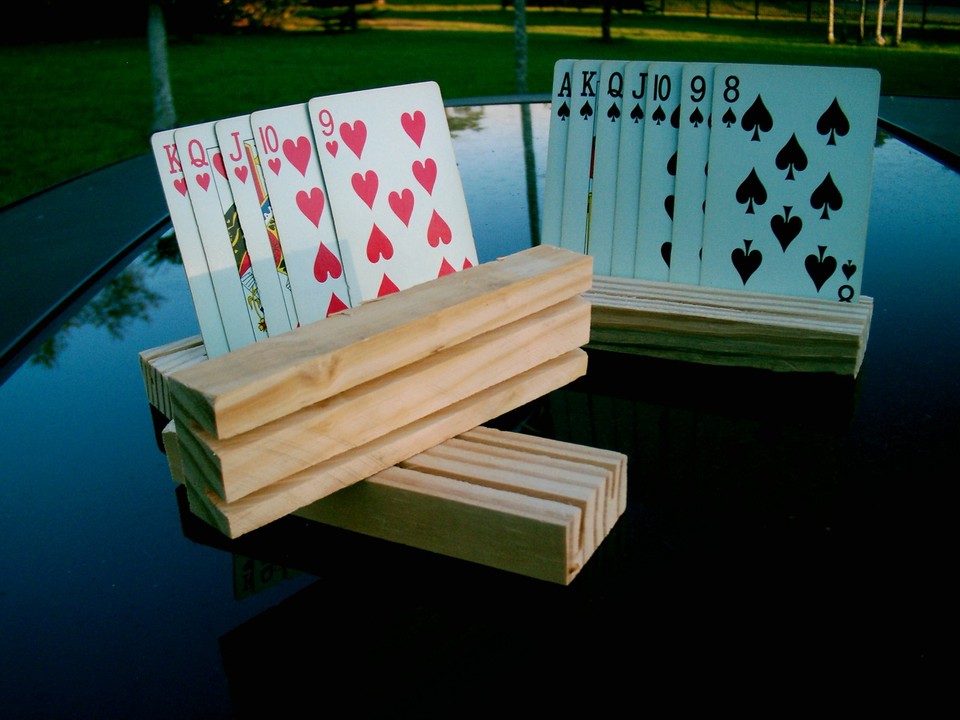 FOUR HAND HELD PLAYING CARD HOLDERS BRIDGE, CANASTA | eBay