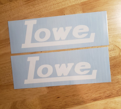 Lowe auger trencher 8” (2) white Vinyl Decal Sticker mower tractor usa ...