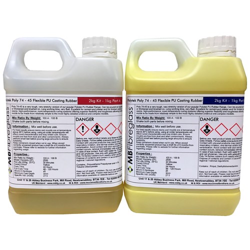 Polytek Poly 74-45 Flexible Concrete Moulding Rubber Shore A45 - 2kg ...