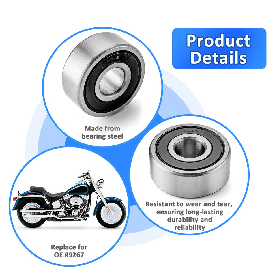 HD Sealed Wheel Bearing Kit Front or Rear for Harley Davidson Replaces ...