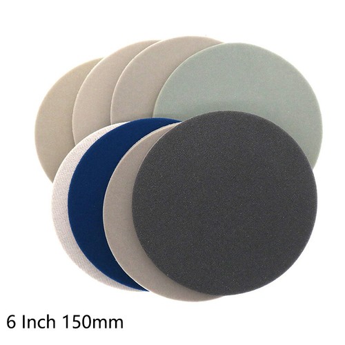 150mm 6 Inch Hook & Loop Sponge Sandpaper 300-3000 Grit Wet and Dry ...