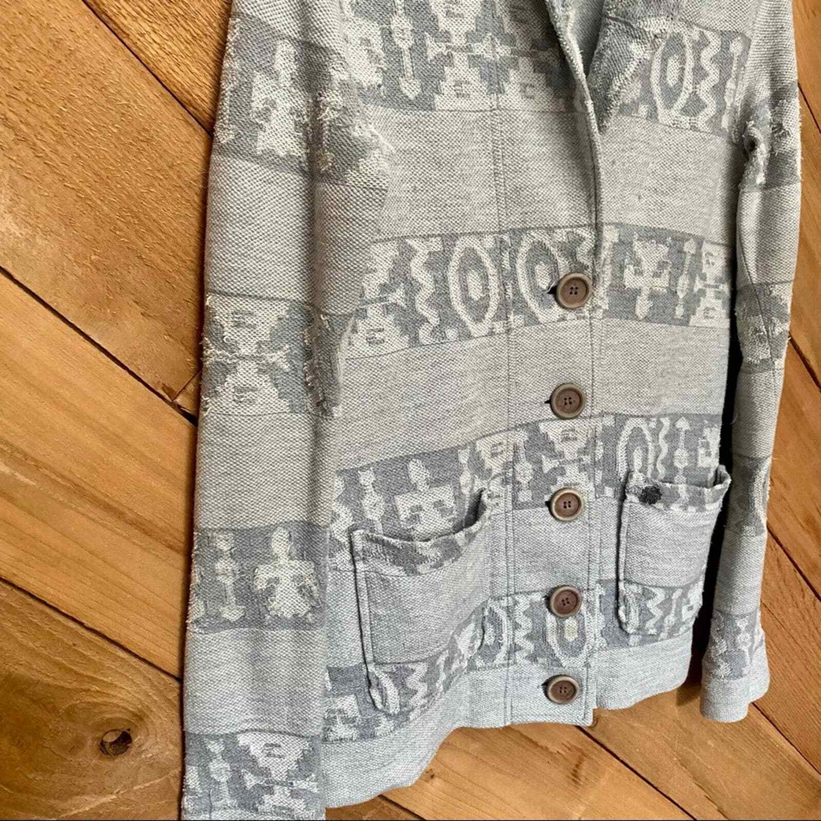 Obey Propaganda Gray Tribal Aztec Design Cardigan Siz… - Gem