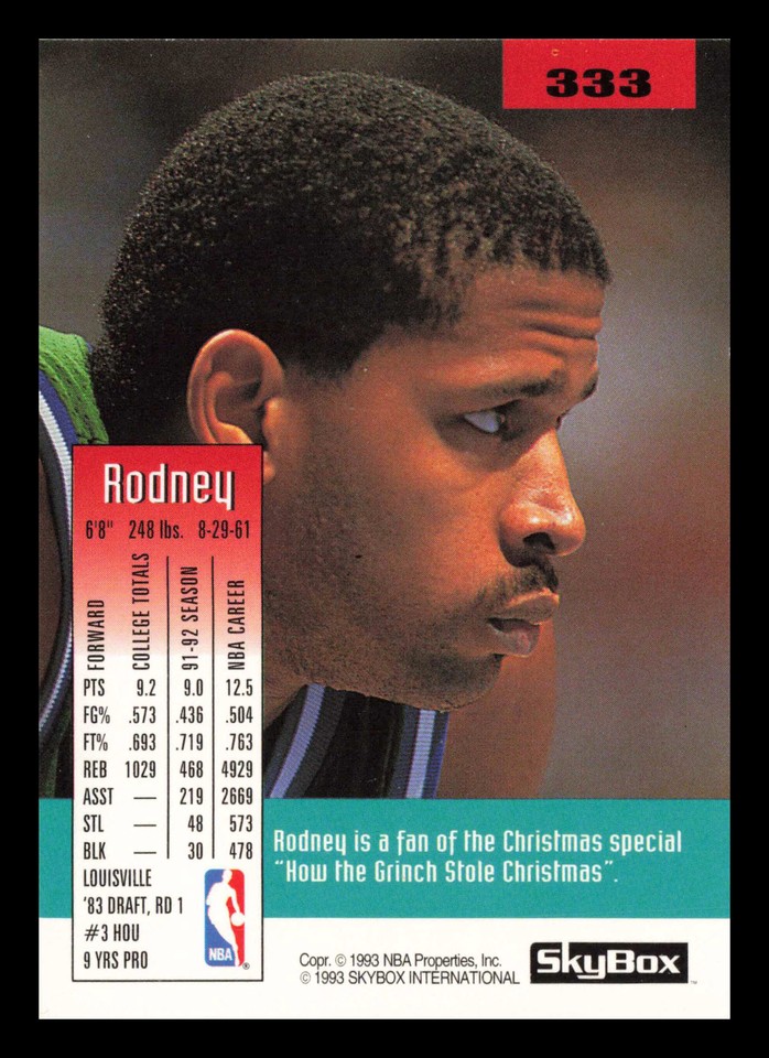 Rodney McCray #333 1992-93 SkyBox Chicago Bulls Basketball | eBay