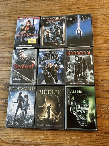 Action Lot Movies (9) Action-horror, Action-Sci-fi, Action-Adventure | eBay