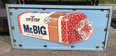 Original Vintage Tip Top Bread Mr. Big Metal Store Advertising Sign ...