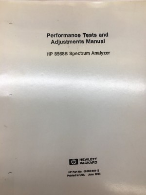 HP 8568B Spectrum Analyzer Performance Tests & Adjustments Manual 08568 ...