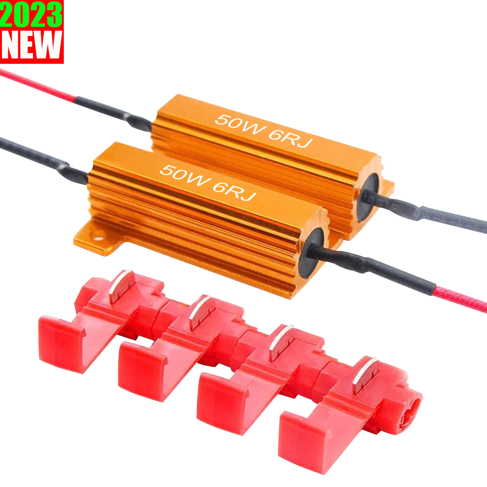 (2)6Ohm 50Watt LED Light Load Resistor LED Tail/Turn Signal Hyper Flash ...