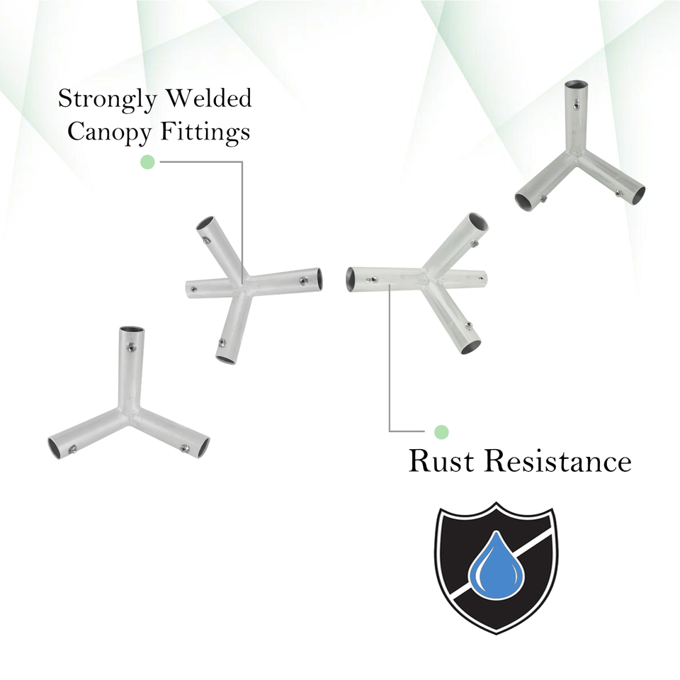 CANOPY FITTINGS KIT FOR 10’X40’ FRAME SLANT ROOF CARPORT TENT SHADE ...