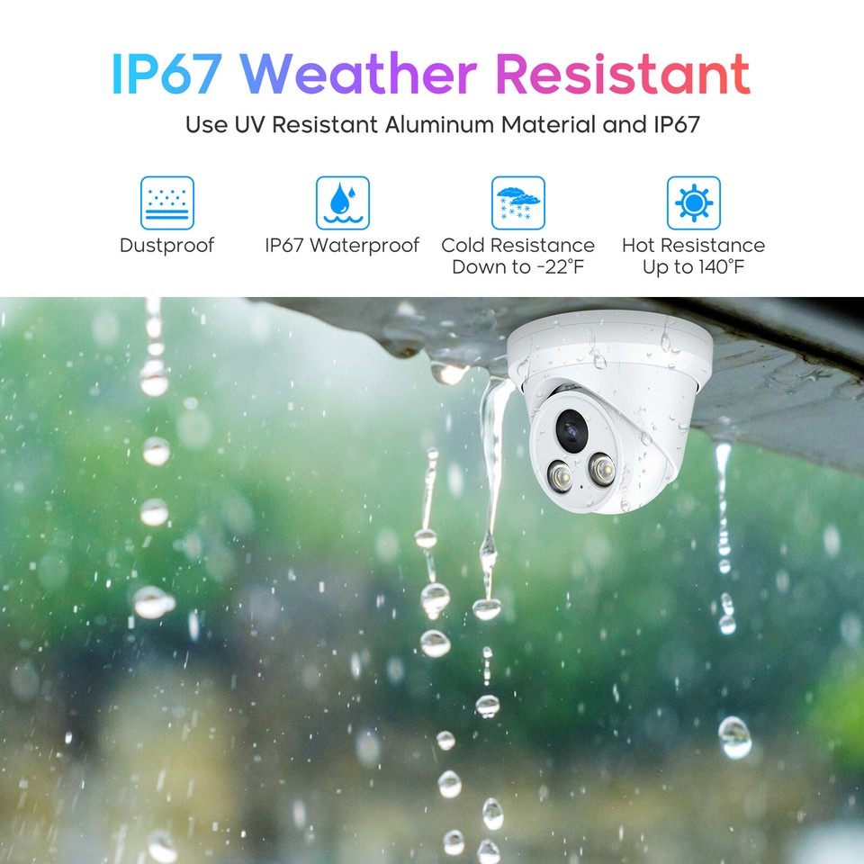 Hik 32CH 8MP NVR CCTV System 5MP ColorVu IP Camera Dome 2.8mm Mic Lot ...