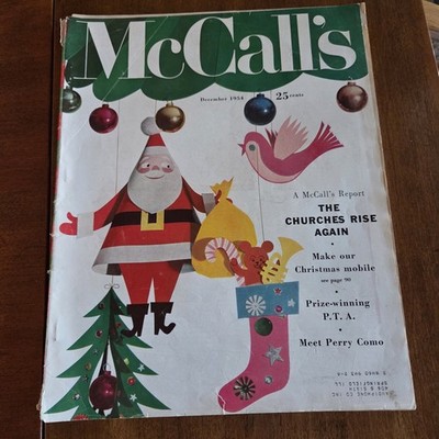 Vintage McCall’s December 1954 MCM Christmas Magazine Crafts, Ads ...