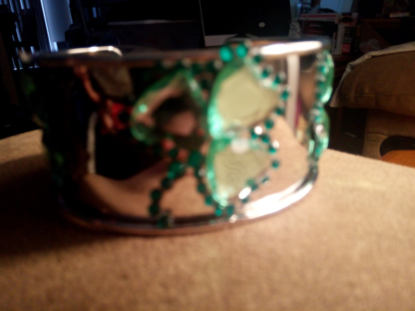 Shamrock Cuff Bracelet. Three Acrylic Shamrocks on a Silver Nickel Free ...
