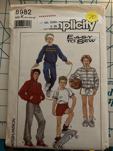 Simplicity Pattern 8982 - Boys Size 8 - 12 | eBay