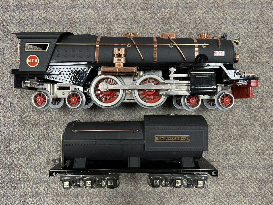 + MTH Standard Gauge Tinplate Crackle Black w/ Brass 400e Steam ...