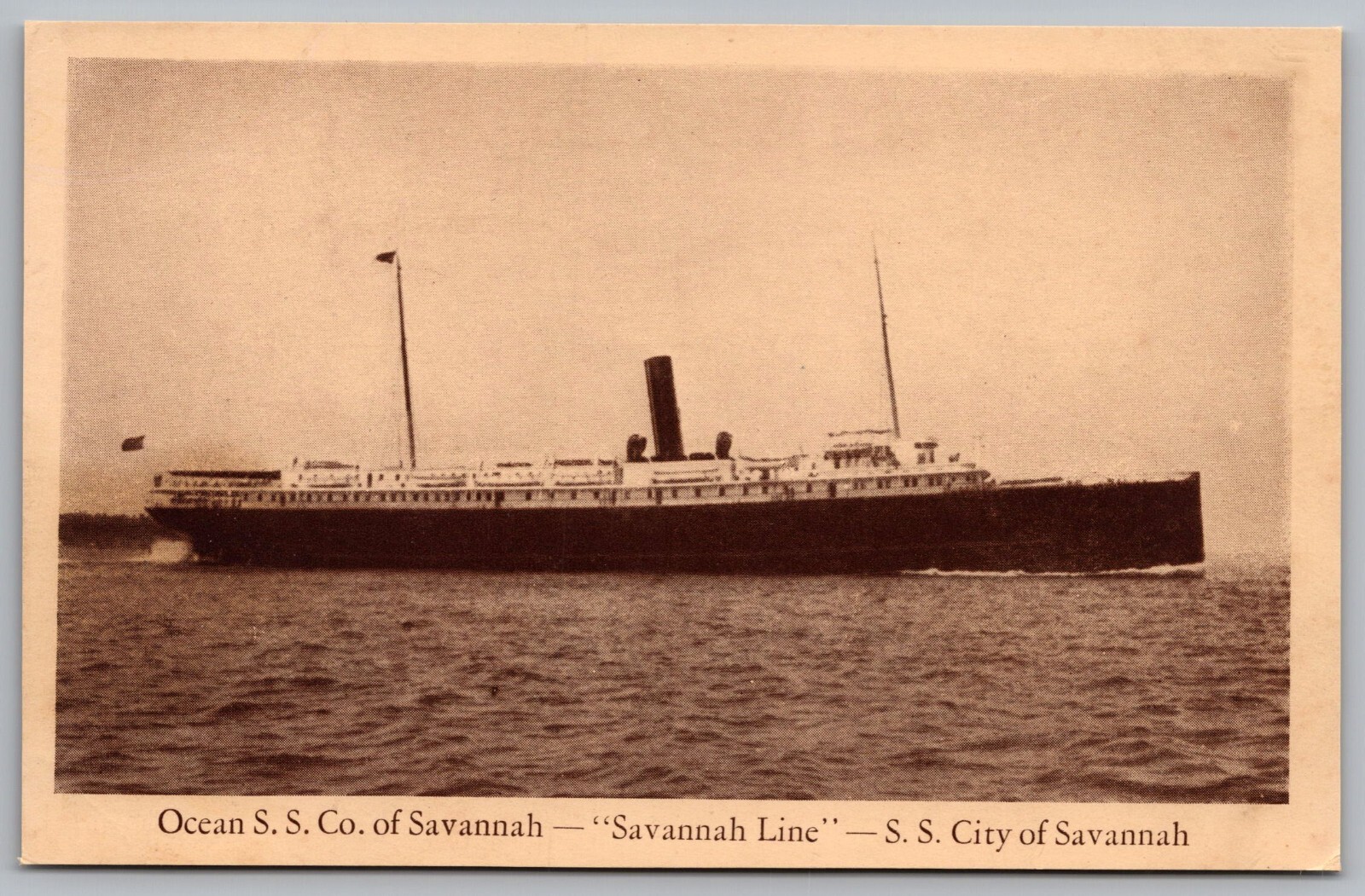 Postcard Ocean S.S. Co. of Savannah "Savannah Line" S.S. City of ...