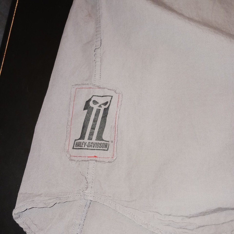 Harley-Davidson Mens XL Gray Short Sleeve Shirt Snaps Applicated ...