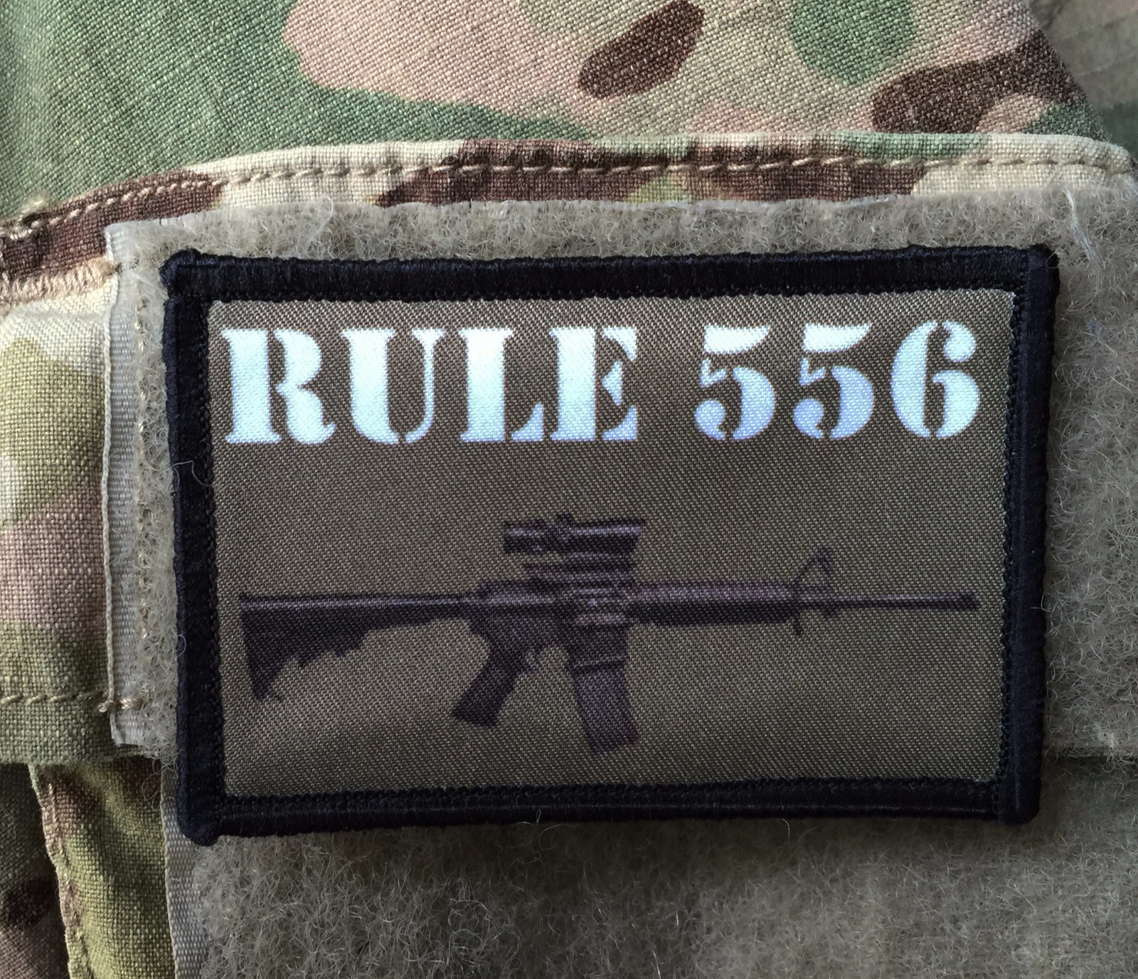 Rule 556 AR 15 Morale Patch Tactical Military USA Hook Badge Army Flag ...