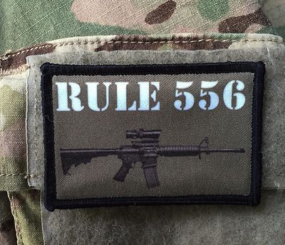 Rule 556 AR 15 Morale Patch Tactical Military USA Hook Badge Army Flag | eBay