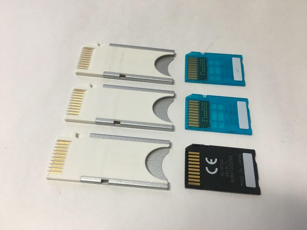 LOT OF 3 X 2GB SONY PRO DUO CARD MAGICGATE + MSAC-M2 ADAPTER MEMORY ...