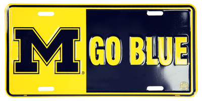 MICHIGAN WOLVERINES CAR TRUCK TAG LICENSE PLATE MICHIGAN GO BLUE SIGN ...