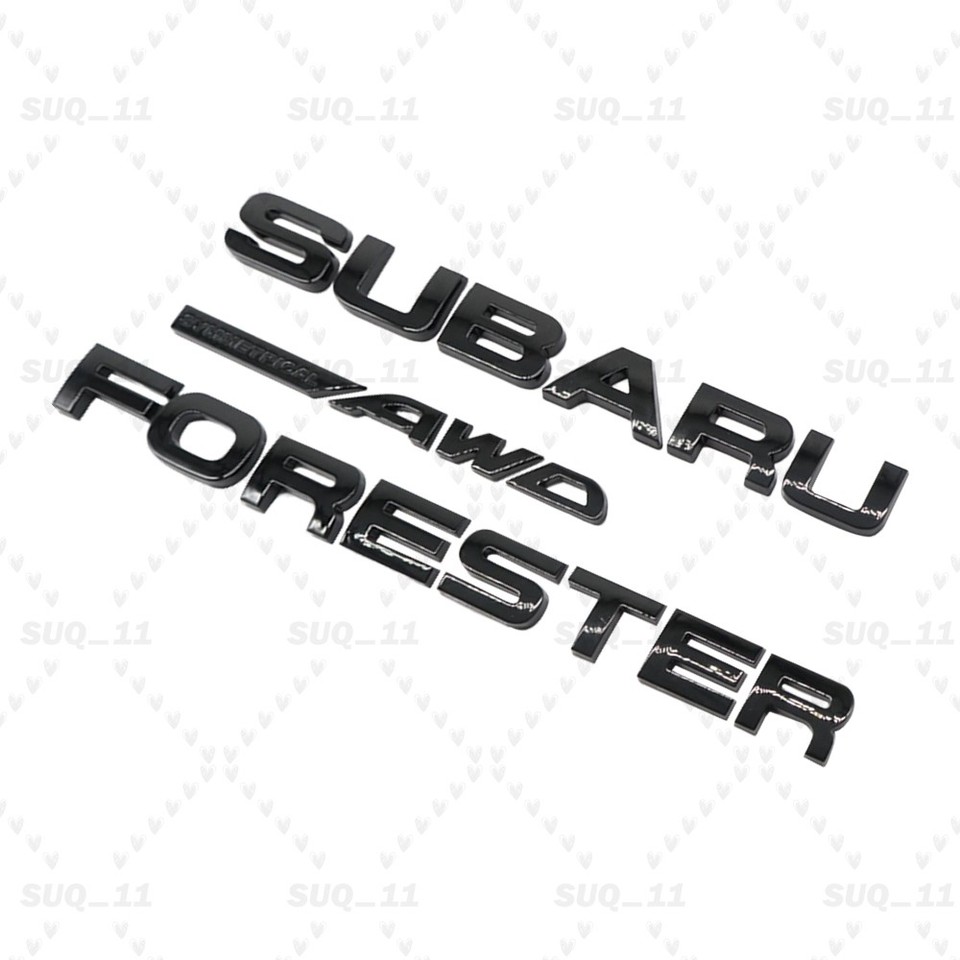 Chrome/Black For FORESTER AWD Letters Rear Trunk Sticker Nameplate ...