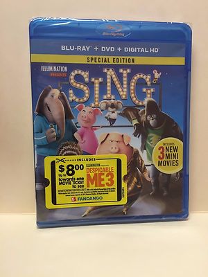 SING (BLU-RAY+DVD+DIGITAL HD) SPECIAL EDITION 3 MINI MOVIES NEW! | eBay