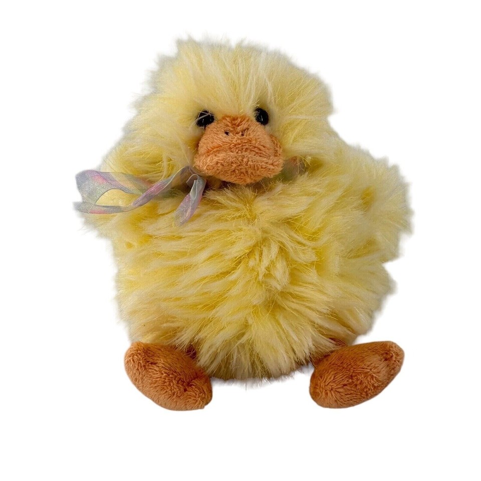 Gund Dazzy Duck Jr. Plush Stuffed Animal Toy 8" Yellow Fluffy Easter ...