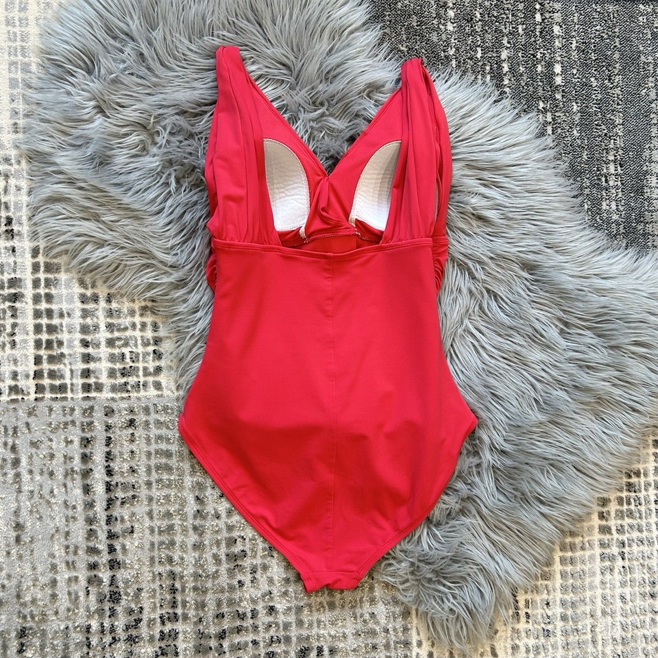 Liz Claiborne Women’s Size 14 Red Swimdress Bathing Suit Swim Suit-One ...