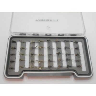 Grey / Blue Dry Flies, 40 per boxed set, mixed sizes, for Fly Fishing ...