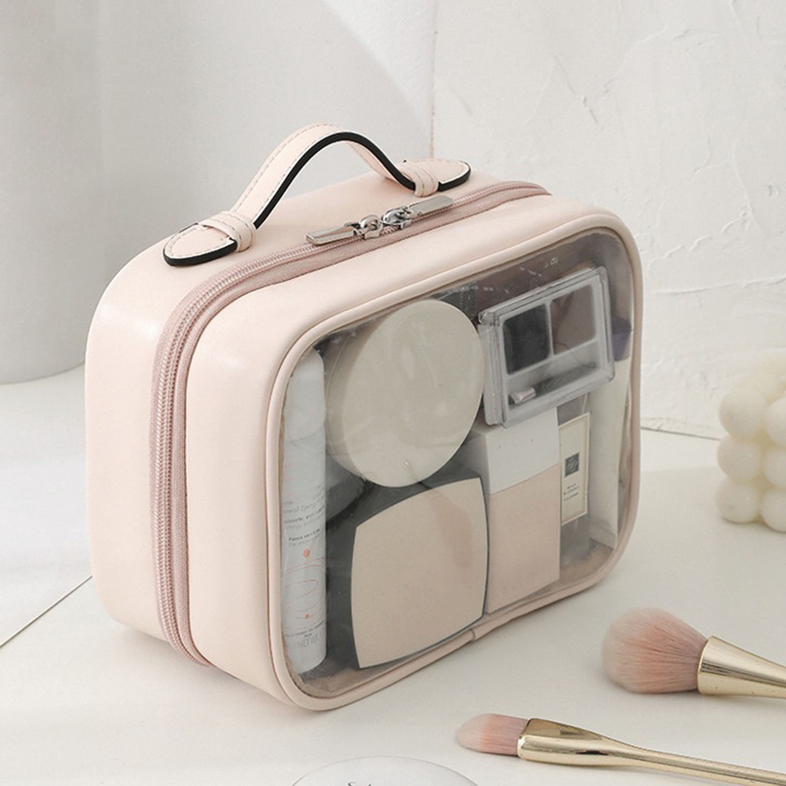 Makeup Bag Double Layer Design Space-saving Cosmetic Organizer Pouch ...