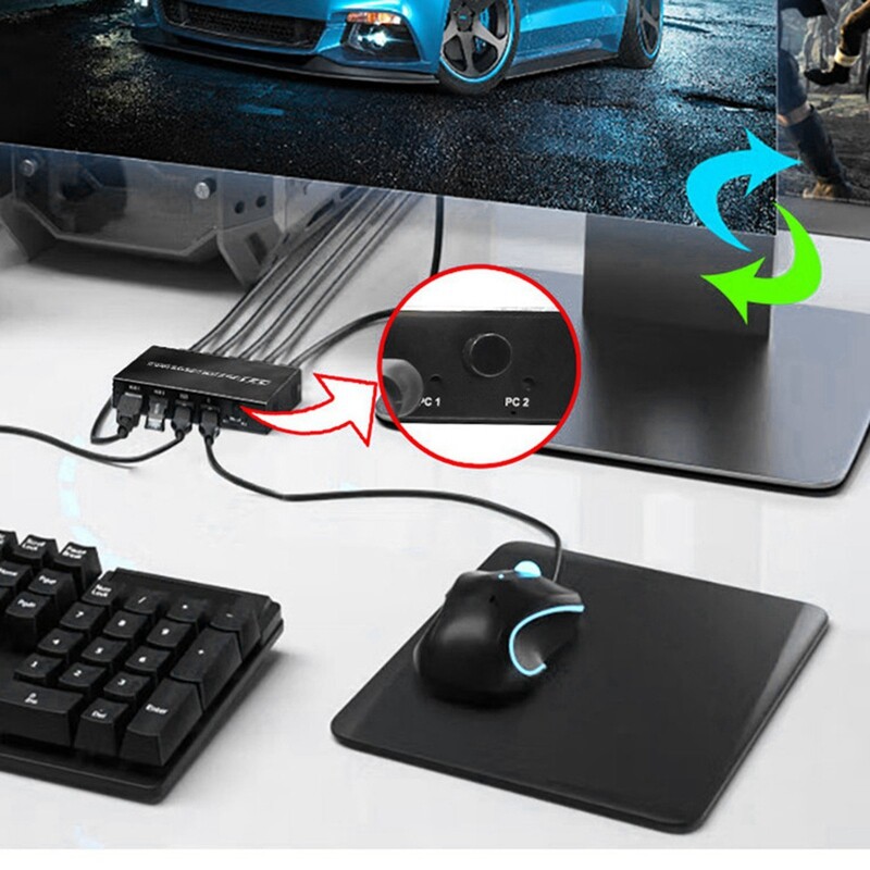 4K 2 in 1 Out Fast Video Switcher 1 PC Fast Switching 2 Monitors ...