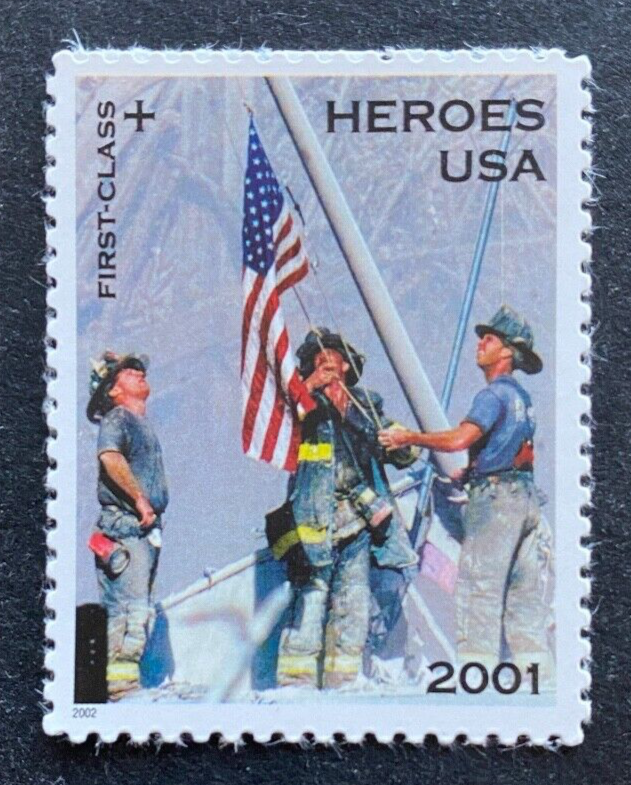 US Stamps Scott B2 2002 1st Class + (34c + 11c) "Heroes of 2001" single ...